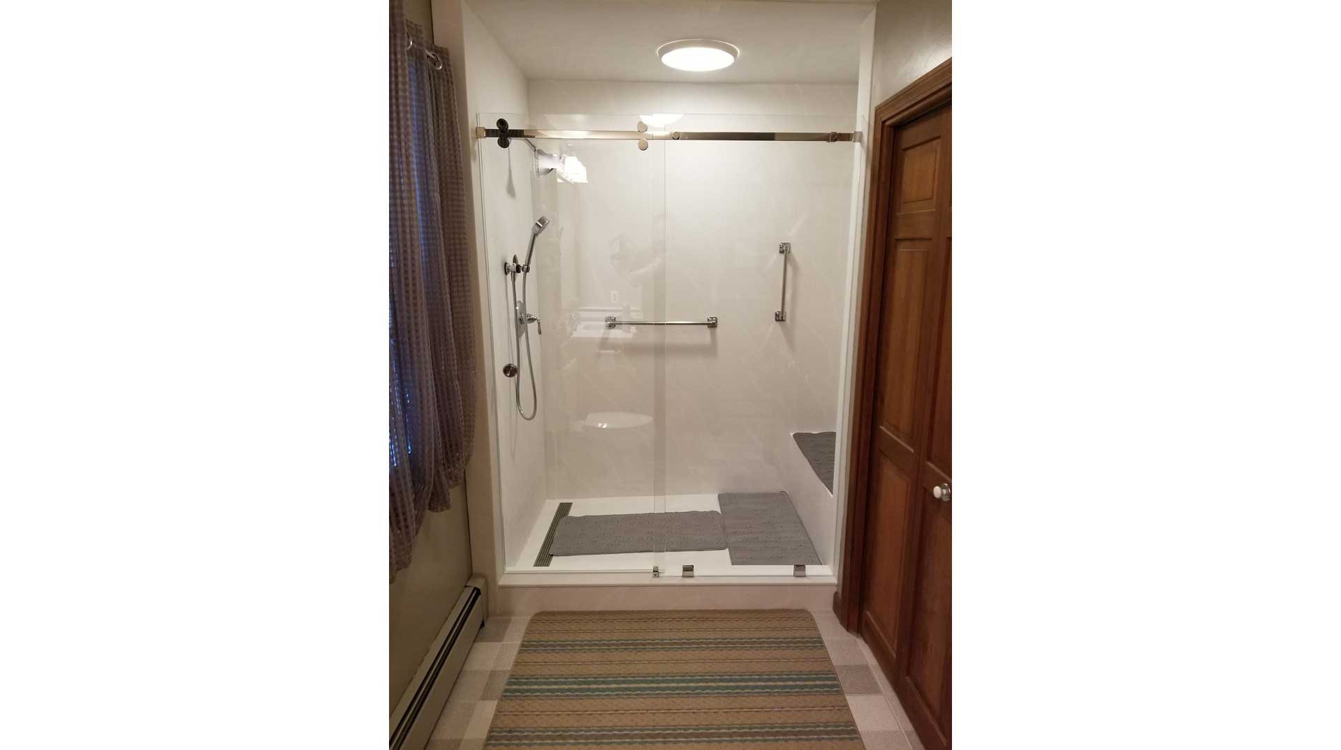 Frameless Sliding Glass Shower Door In Bridgewater Ma Signature Glass